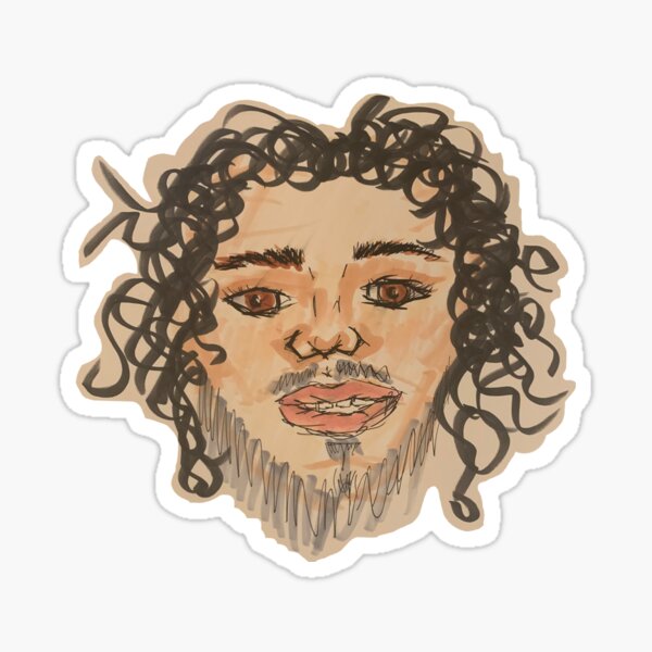 "Male Hand drawn face" Sticker for Sale by olivi4 | Redbubble