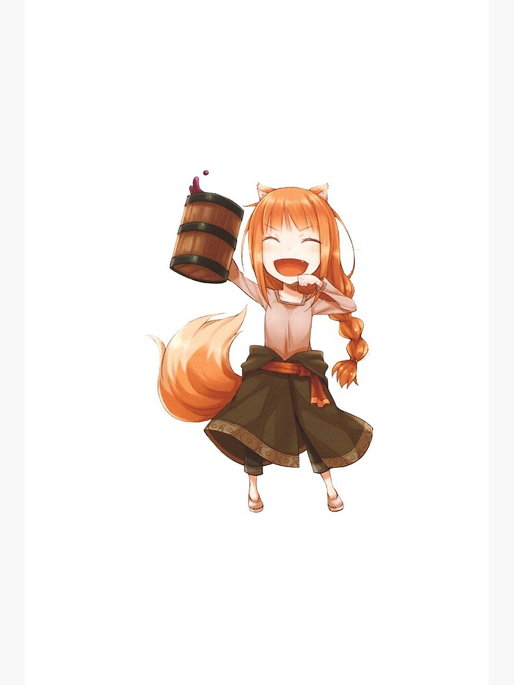 "Chibi Holo Drinking - Spice and Wolf" Art Board Print for Sale by ...