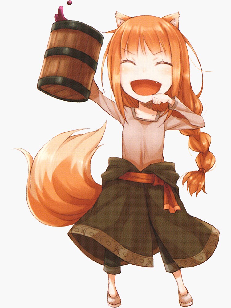 "Chibi Holo Drinking - Spice and Wolf" Sticker for Sale by pseudop ...