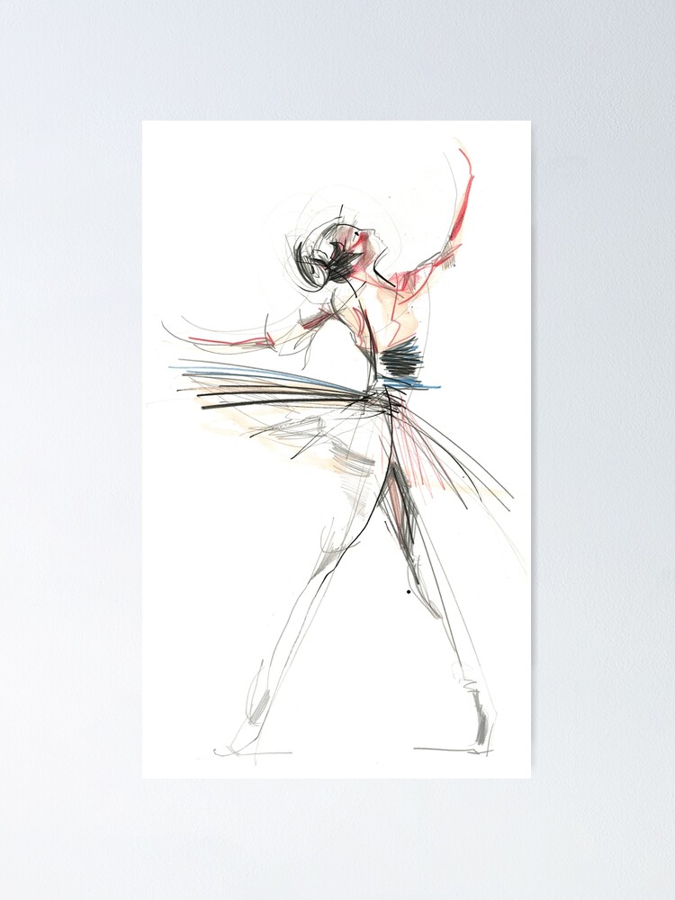 "Expressive Dancer Dance Drawing" Poster for Sale by CatarinaGarcia ...
