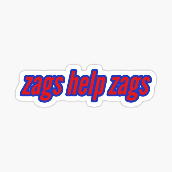 "Gonzaga University "Zags Help Zags" Sticker" Sticker for Sale by ...