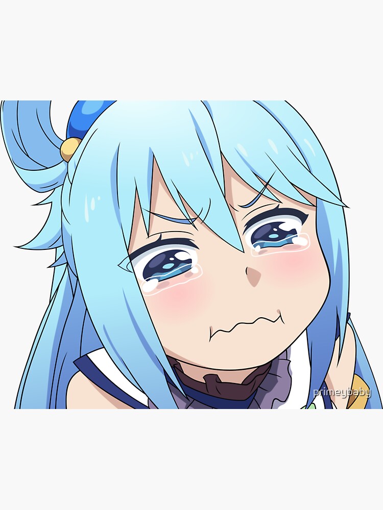 "Aqua sad face" Sticker for Sale by primeybaby | Redbubble