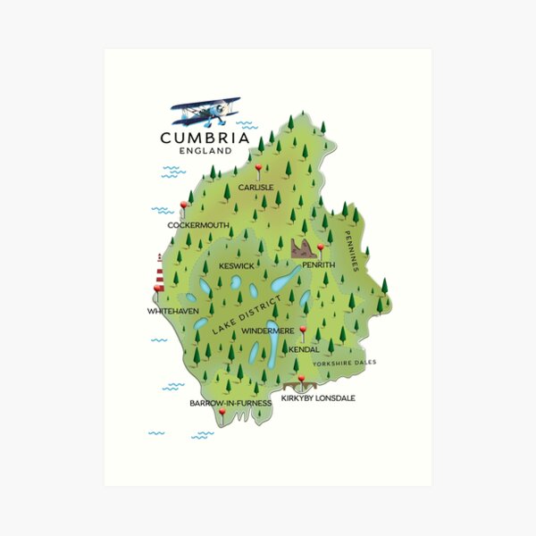 "Cumbria England Map" Art Print by vectorwebstore | Redbubble