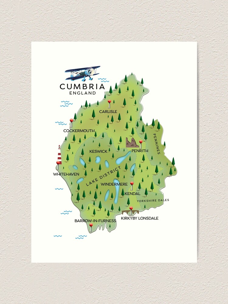 "Cumbria England Map" Art Print by vectorwebstore | Redbubble