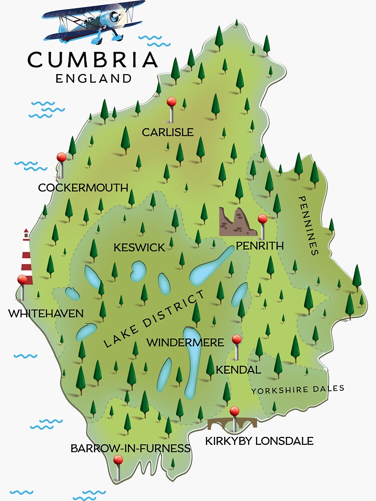 "Cumbria England Map" Sticker for Sale by vectorwebstore | Redbubble