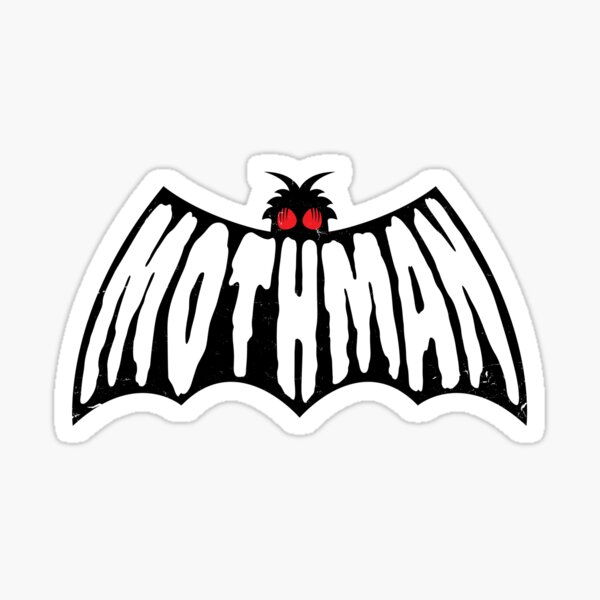 "Vintage Mothman Logo Black & White" Sticker for Sale by petestyles ...