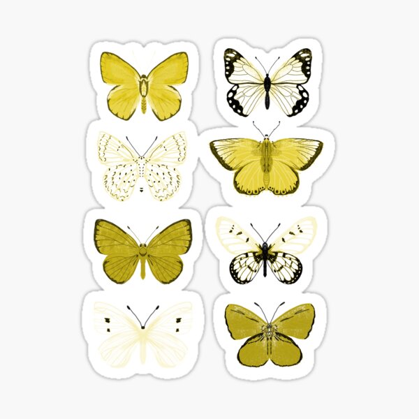 "Yellow Butterflies - butterfly sticker pack, butterfly sticker pack ...