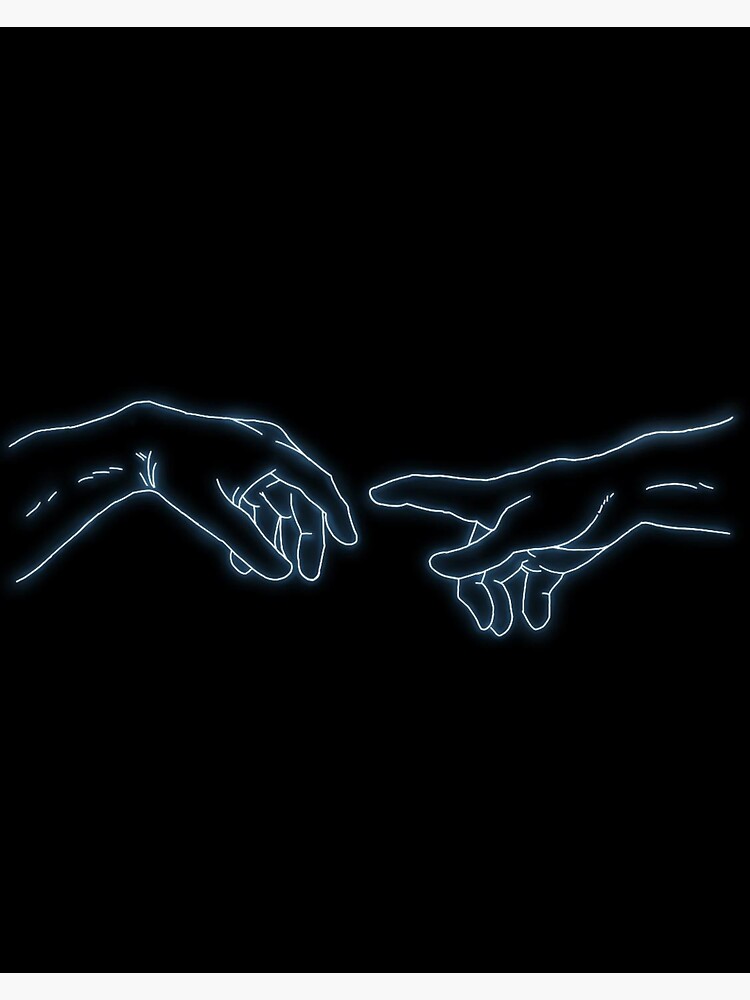 "Neon Creation of Adam" Sticker for Sale by ERDELEON | Redbubble