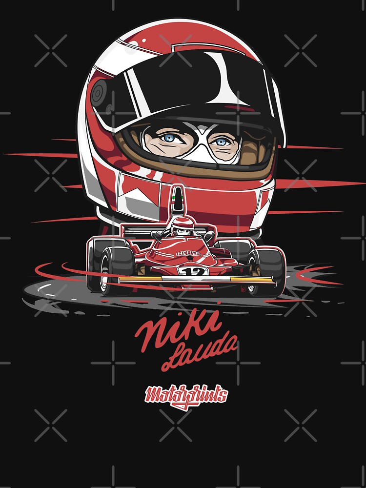"Niki Lauda" T-shirt for Sale by MotorPrints | Redbubble | 70s t-shirts ...