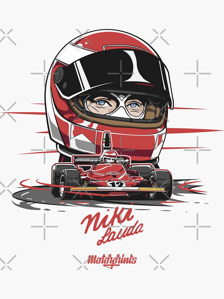 "Niki Lauda" Sticker for Sale by MotorPrints | Redbubble