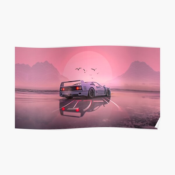 Póster «Retro Wave Arcade Neon Ferrari F40» de Denso | Redbubble