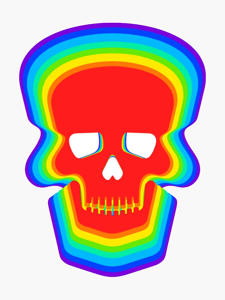"Trippy Skeleton " Sticker for Sale by maddypolke | Redbubble