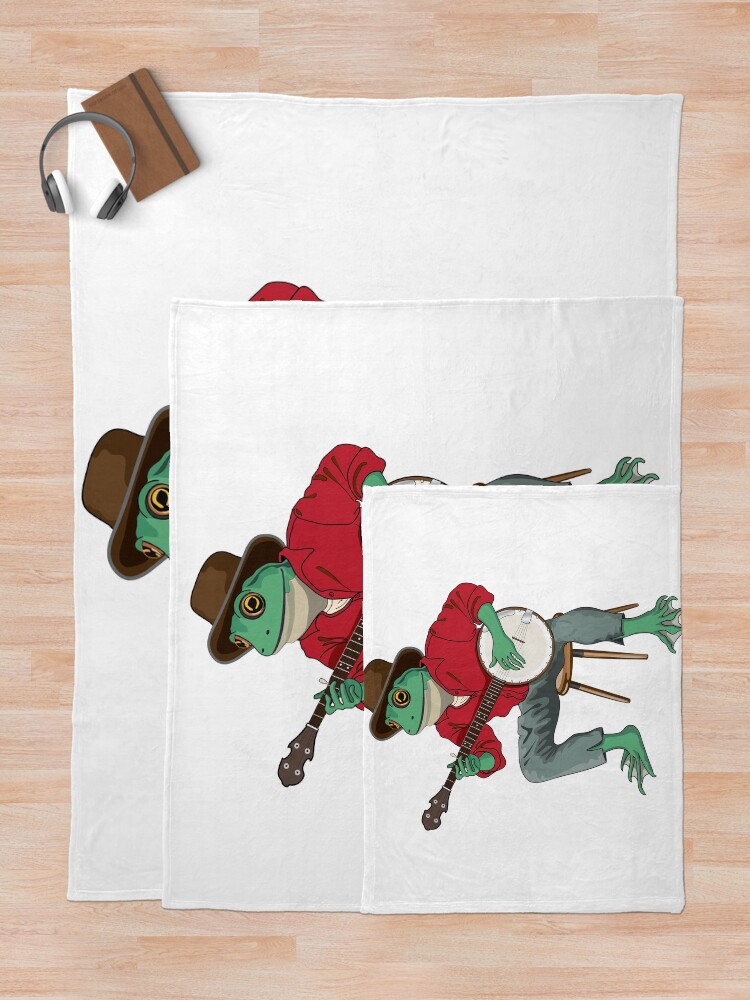 "Banjo Playing Frog" Throw Blanket for Sale by oxterjones | Redbubble