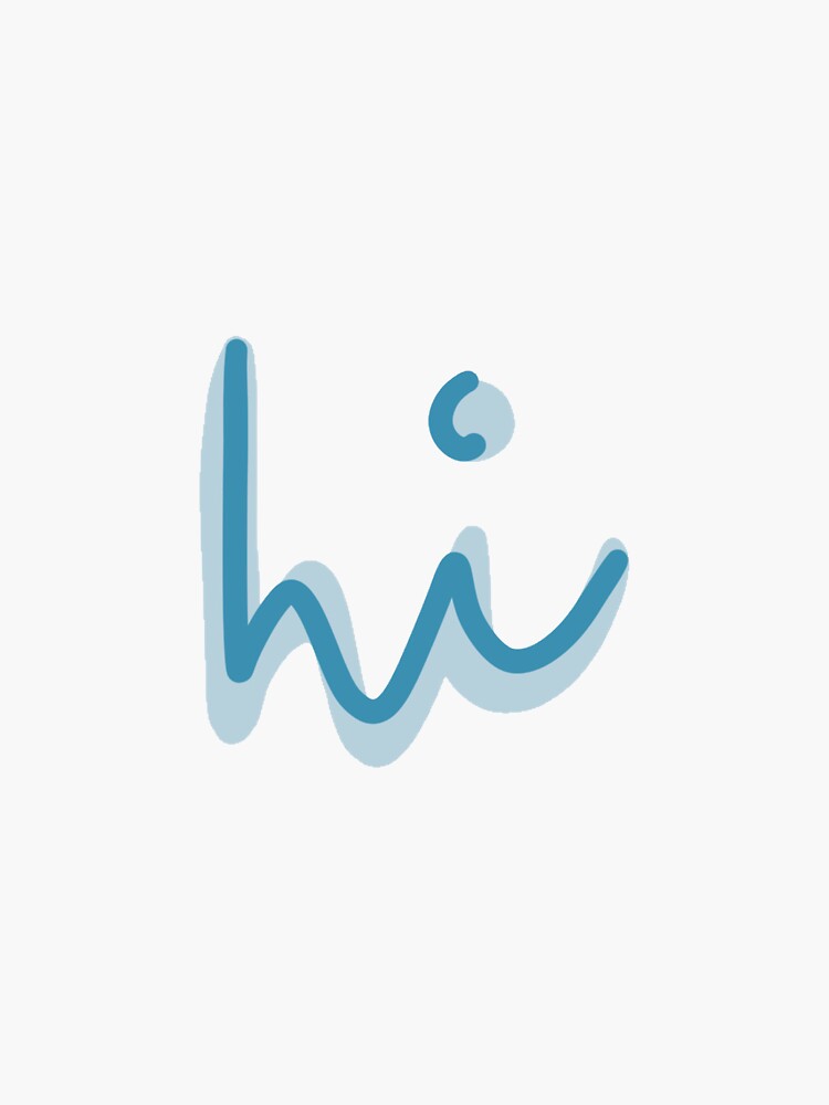 "aesthetic cursive “hi”" Sticker for Sale by giselesiphone | Redbubble