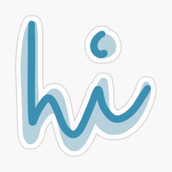"aesthetic cursive “hi”" Sticker for Sale by giselesiphone | Redbubble