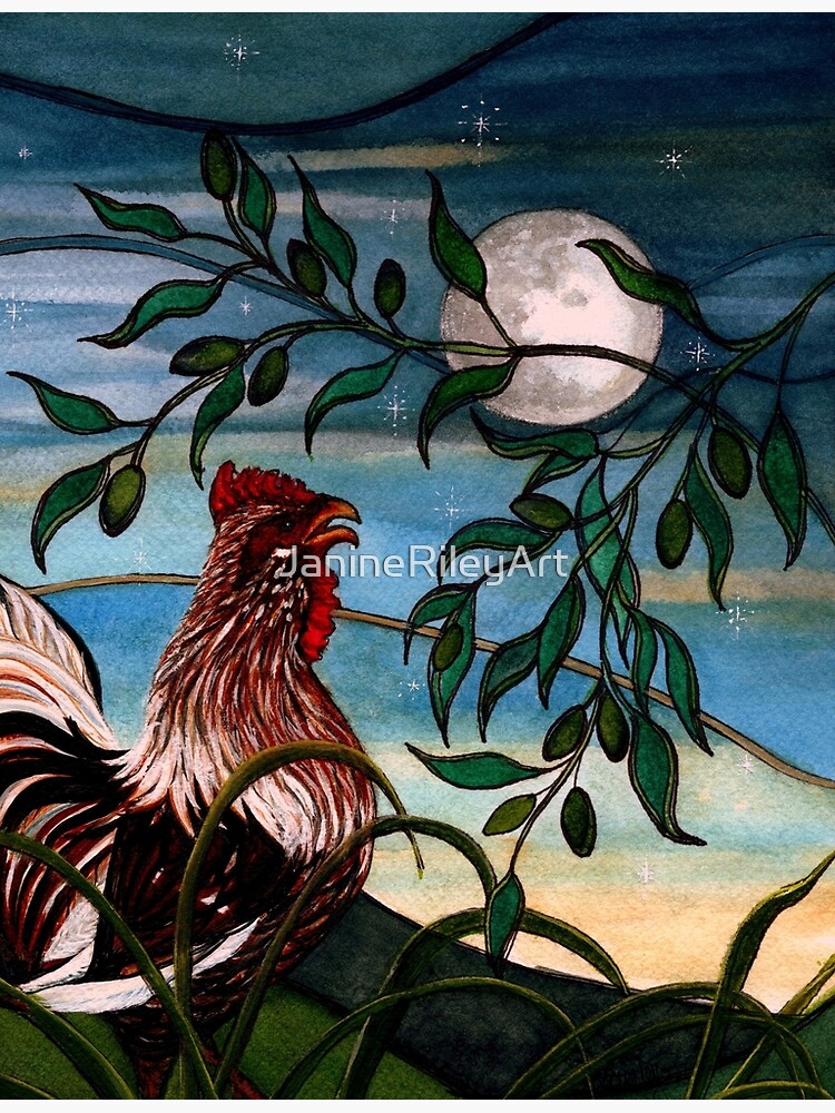 "Early to Rise - Rooster at early Sunrise" Art Print by JanineRileyArt ...