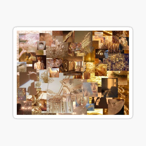 "Gold Aesthetic Collage " Sticker for Sale by isabelkase | Redbubble