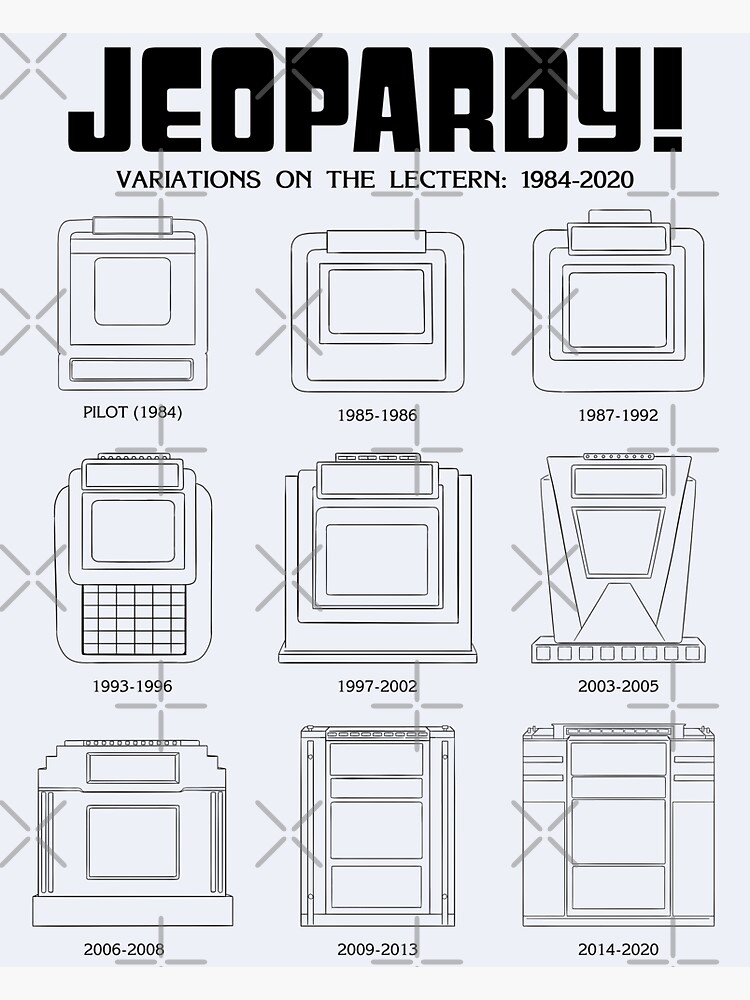 "History of the Jeopardy Lectern, 1984-2020 | Poster | Sticker" Sticker ...