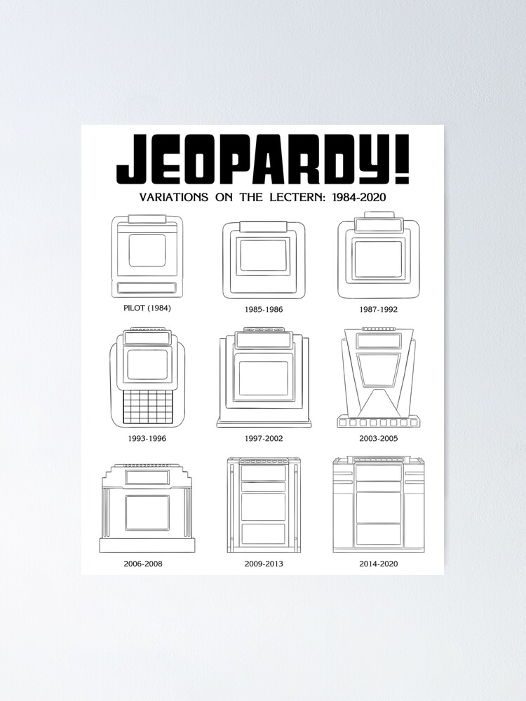 "History of the Jeopardy Lectern, 1984-2020 | Poster | Sticker" Poster ...