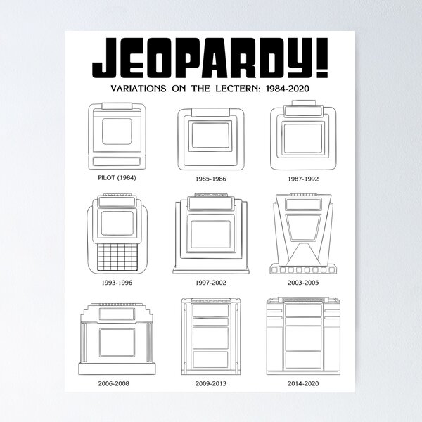 "History of the Jeopardy Lectern, 1984-2020 | Poster | Sticker" Poster ...
