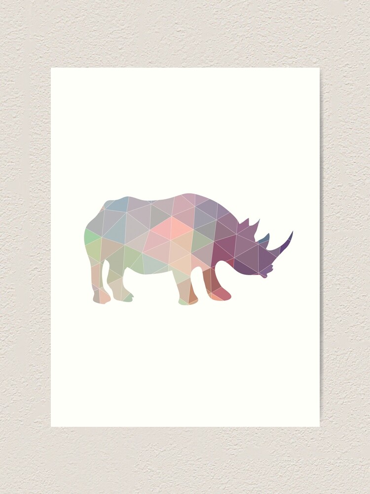 "Geometric Rhino" Art Print by link2sue | Redbubble