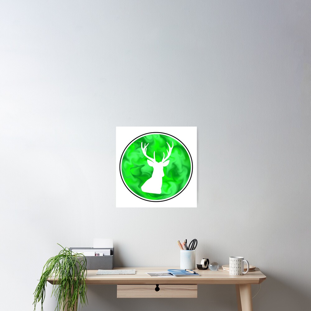 "Terrasen Stag - White Outline - Full Color" Poster by DeanGirlPrints ...