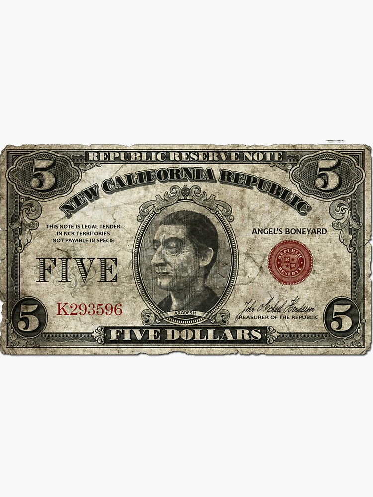 "$5 NCR bill" Sticker for Sale by tnghtbglsr | Redbubble