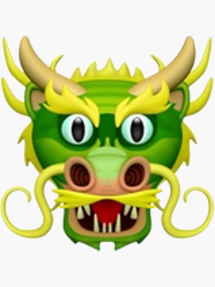 "Green Dragon Emoji" Sticker for Sale by lianar27 | Redbubble