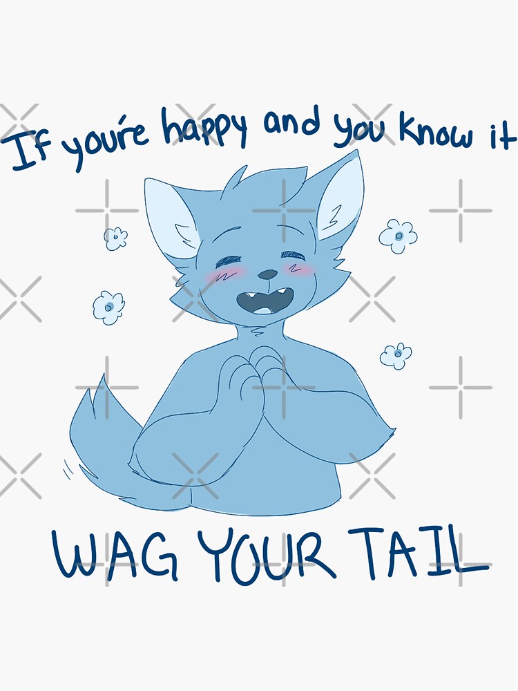 "Wag your tail" Sticker for Sale by fleurr | Redbubble