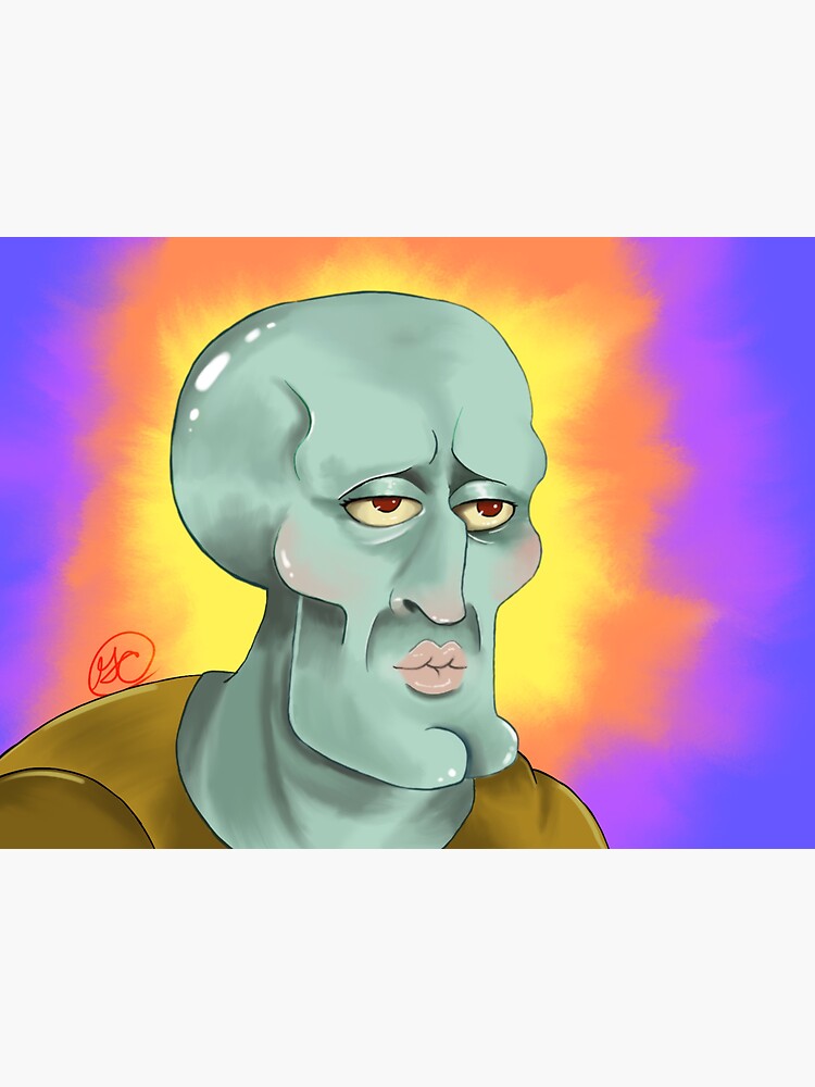 "fancy handsome squidward " Sticker for Sale by artsy-tingzz | Redbubble