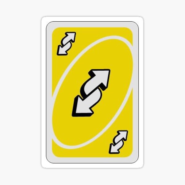 "yellow uno reverse card" Sticker for Sale by istan | Redbubble