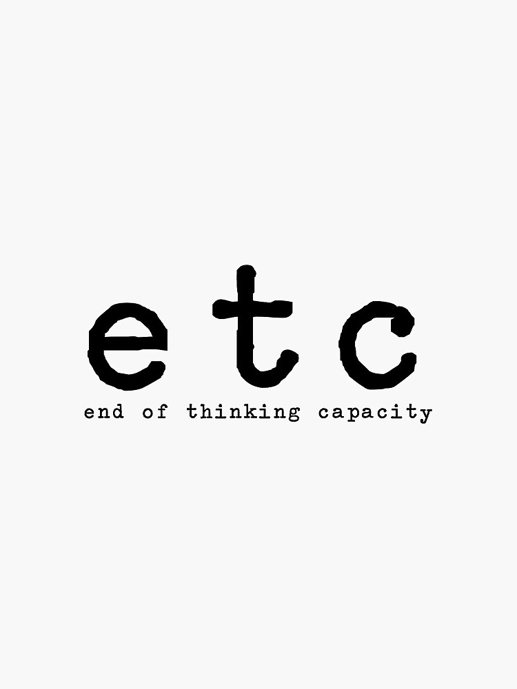 "ETC sticker" Sticker for Sale by Mada1ina | Redbubble