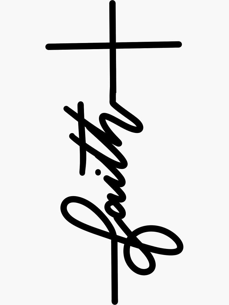 "Faith Cross" Sticker by mbccalligraphy | Redbubble