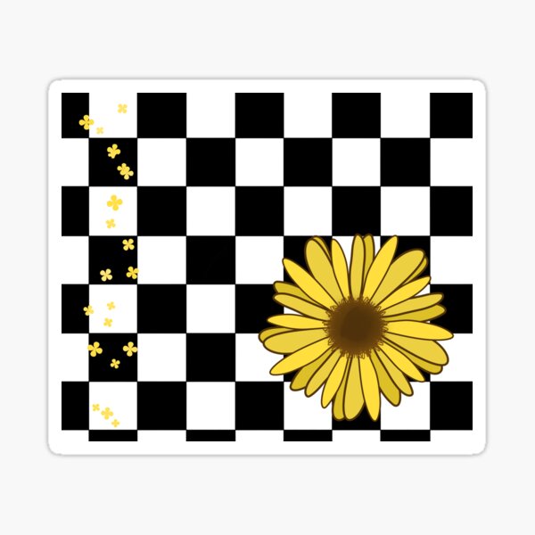 "Checkered Sunflower" Sticker by meerkatghoul | Redbubble