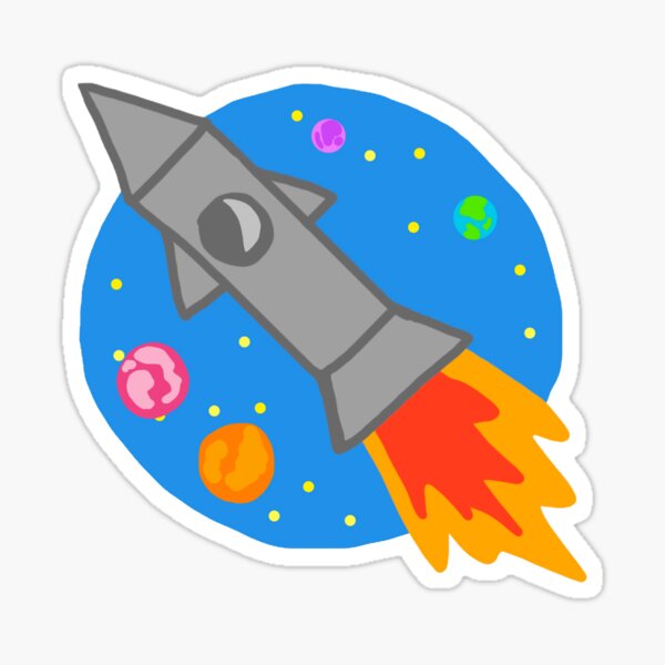 "rocket ship " Sticker by jaydenkerns | Redbubble