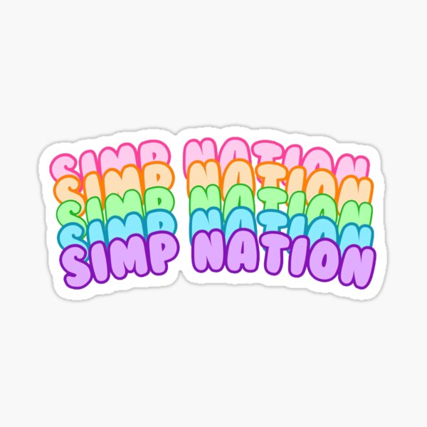 "bubble "simp nation"" Sticker for Sale by imashleyq | Redbubble