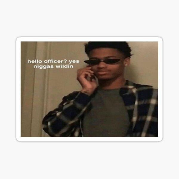"hello officer?" Sticker for Sale by zacn4 | Redbubble