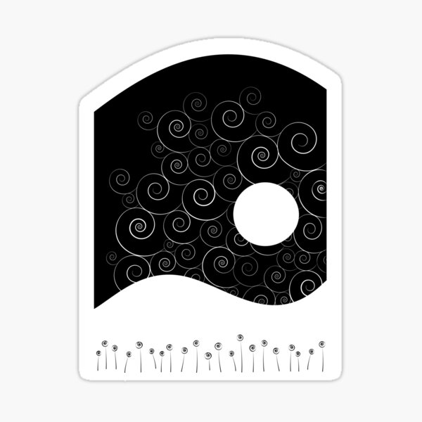"Winter Full Moon Landscape" Sticker by NeddyBetty | Redbubble
