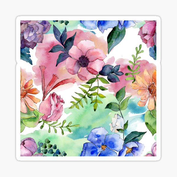 "Bold Watercolor Floral" Sticker by ColorMeFHappy | Redbubble