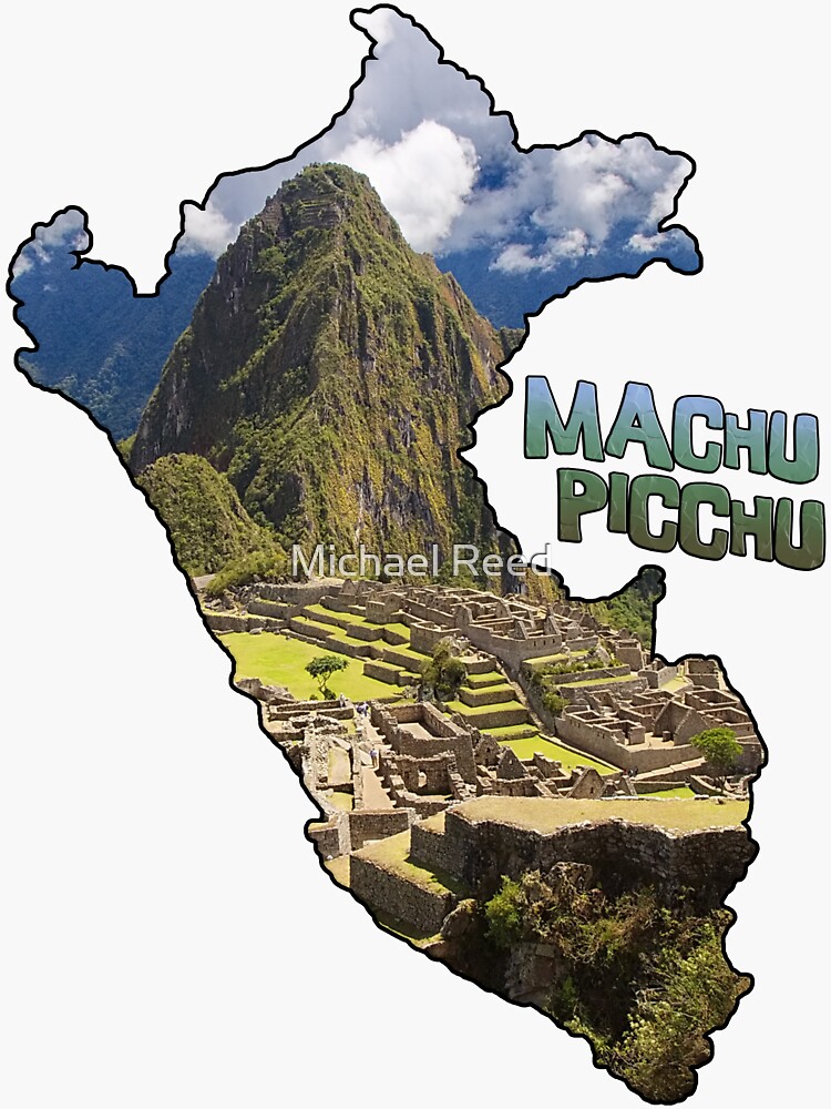 "Peru Outline with Machu Picchu" Sticker by gorff | Redbubble