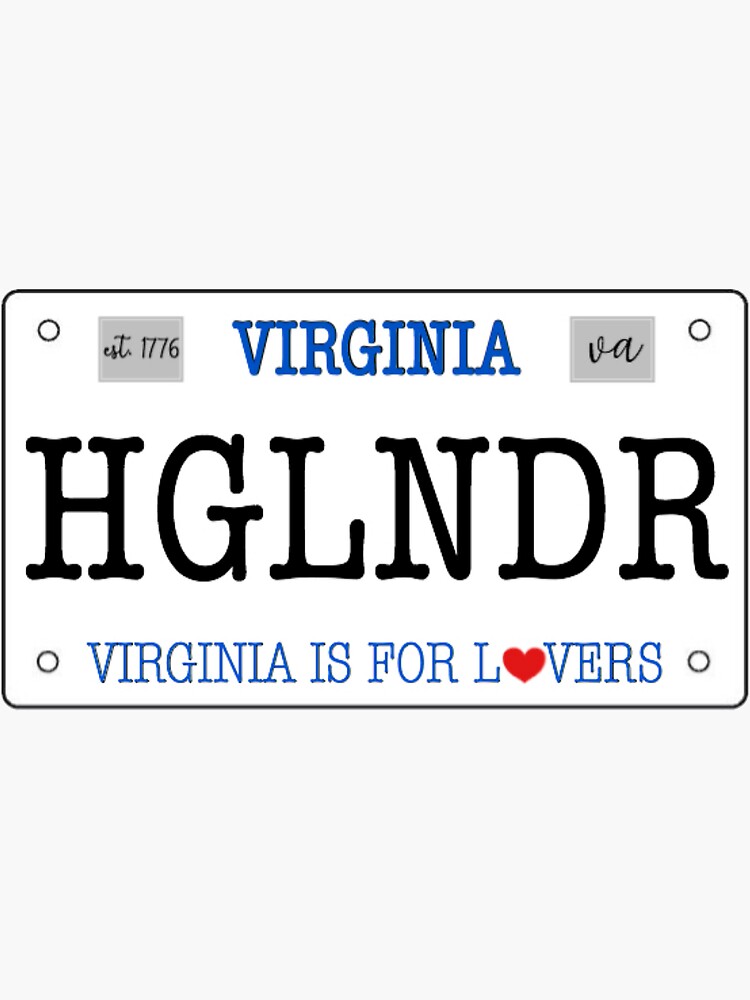 "Radford Highlander Virginia License Plate" Sticker for Sale by ...