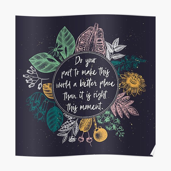 "Make the World a Better Place" Poster for Sale by Kari Nichols | Redbubble