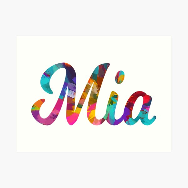 "Mia girl's name pretty abstract painting " Art Print for Sale by ...