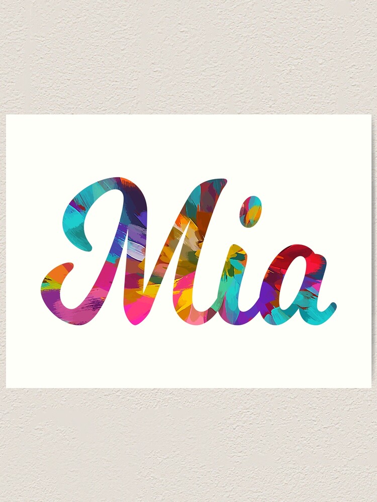 "Mia girl's name pretty abstract painting " Art Print for Sale by ...