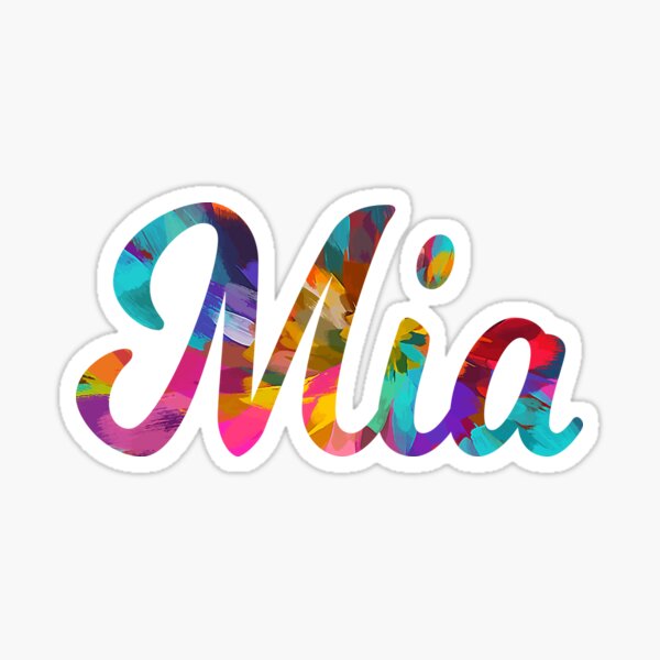 "Mia girl's name pretty abstract painting " Sticker for Sale by ...