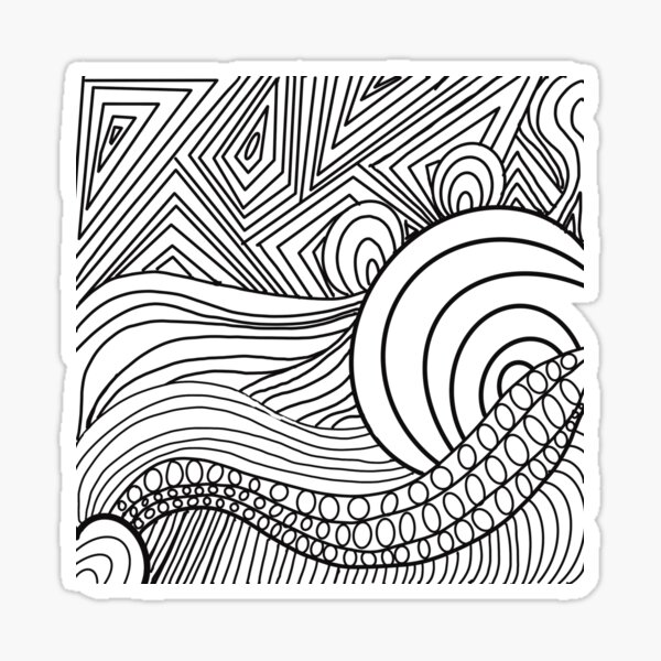 "Lines and Curves Design" Sticker for Sale by Keitoyou | Redbubble