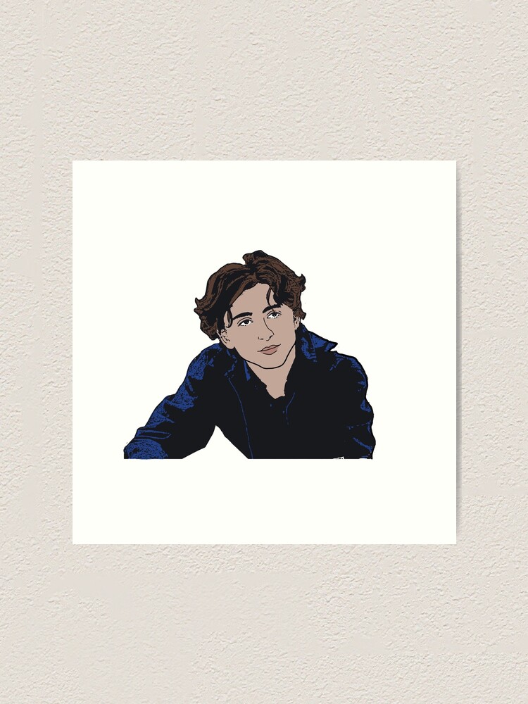 "Timothée Chalamet Cartoon Sticker" Art Print by rachneer | Redbubble