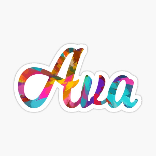 "Ava abstract painting girl's name" Sticker for Sale by ComicKitsch ...