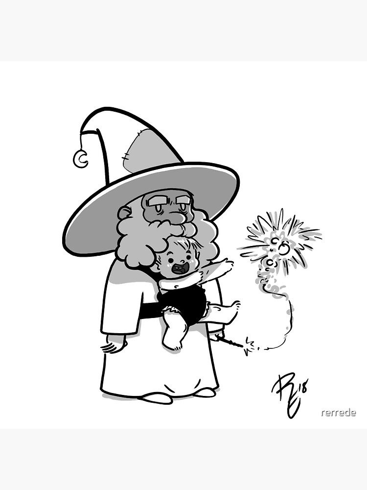 "Wizard Dad with Baby Carrier" Sticker for Sale by rerrede | Redbubble