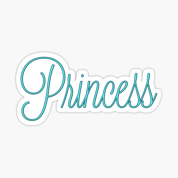 "light blue princess cursive font" Sticker for Sale by juliamarie2700 ...